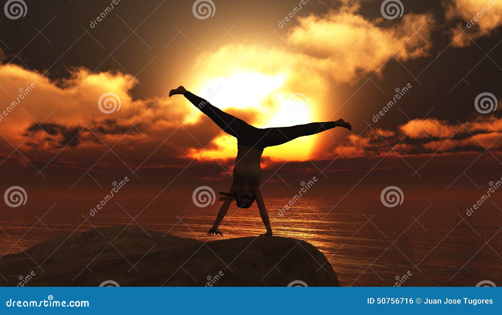 Exercise and sunset stock photo. Image of bless, dawn - 50756716