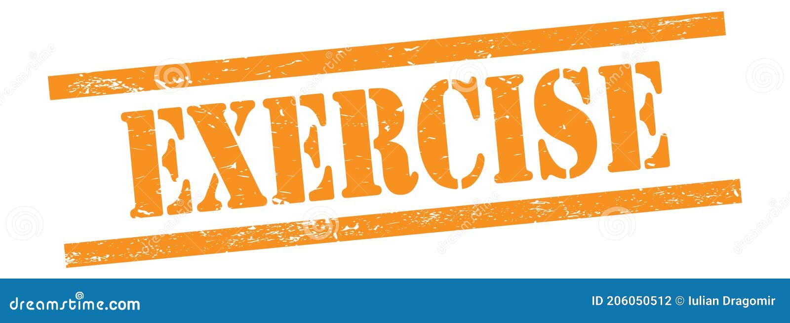EXERCISE Text on Orange Grungy Lines Stamp Stock Illustration ...