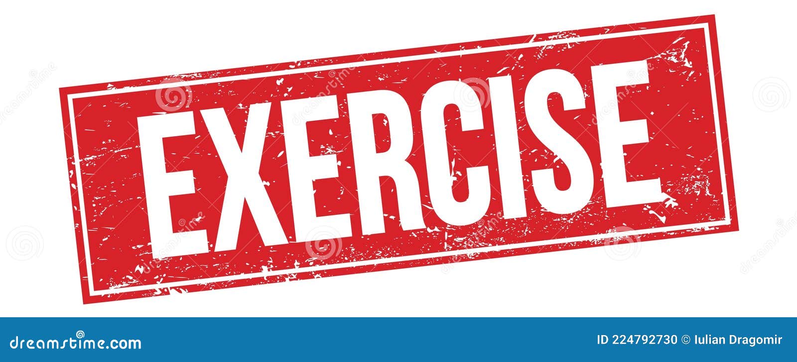 EXERCISE Text on Red Grungy Rectangle Stamp Stock Illustration ...