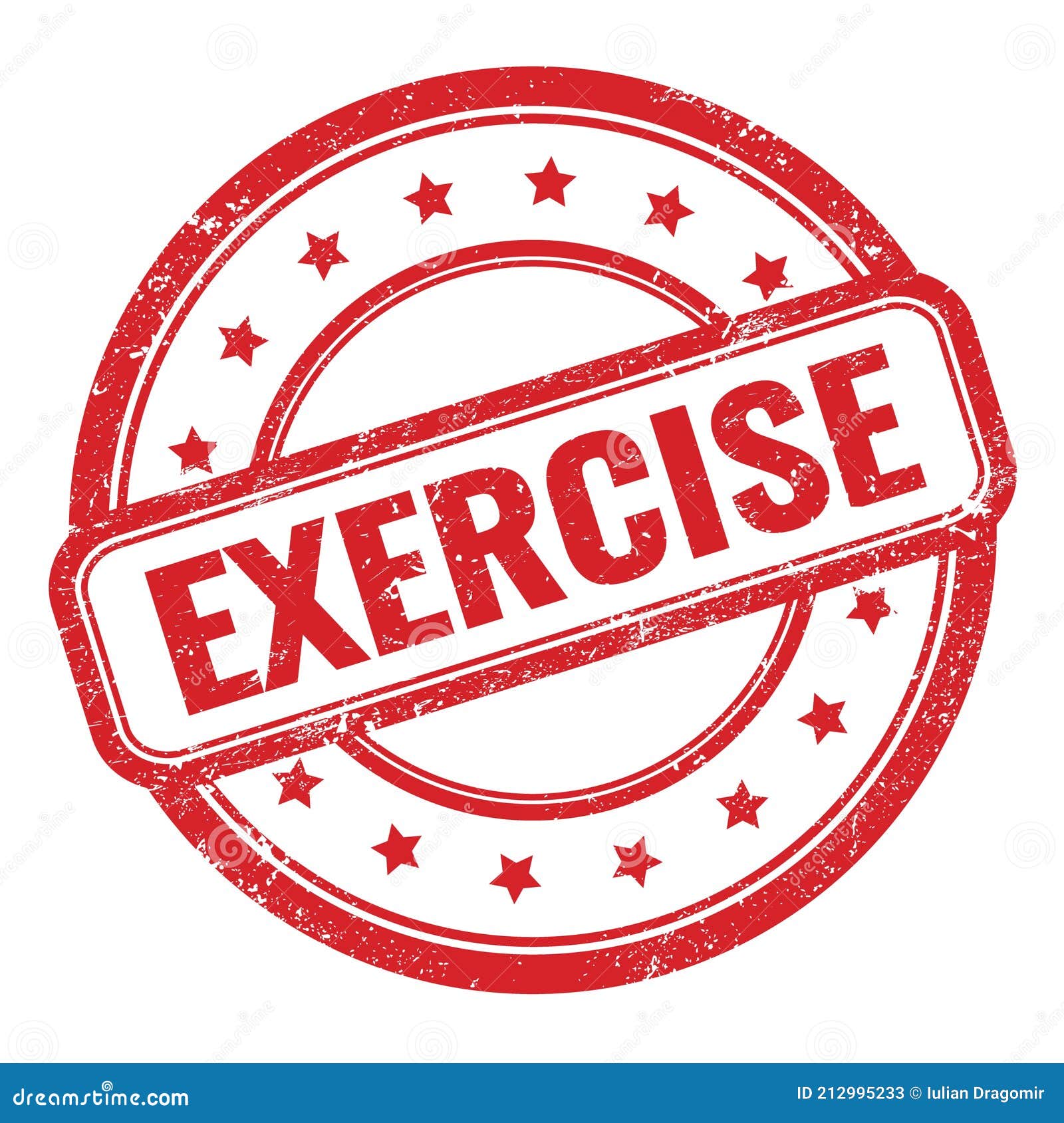 EXERCISE Text on Red Grungy Vintage Round Stamp Stock Illustration ...