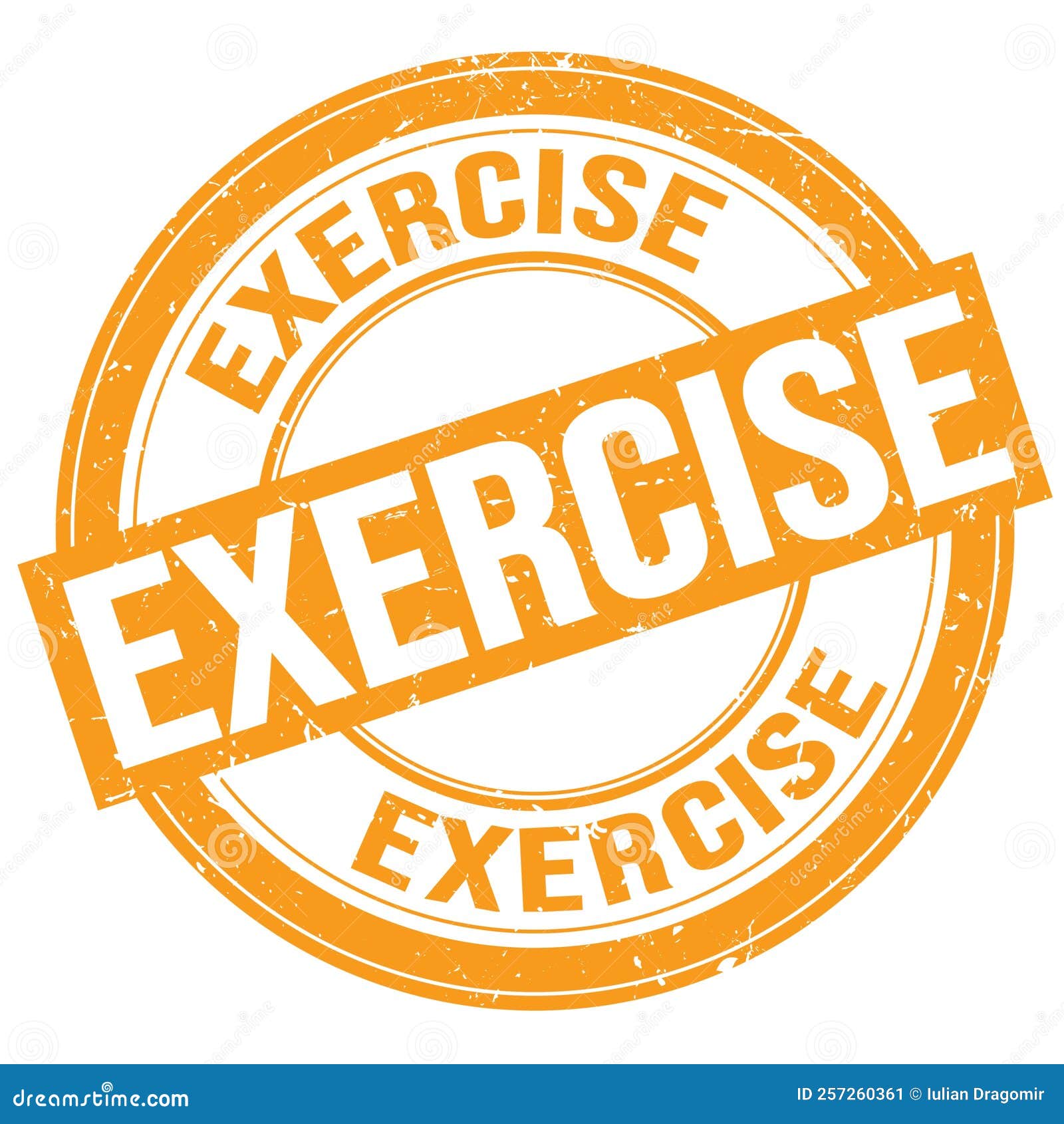 EXERCISE Text Written on Orange Round Stamp Sign Stock Illustration ...