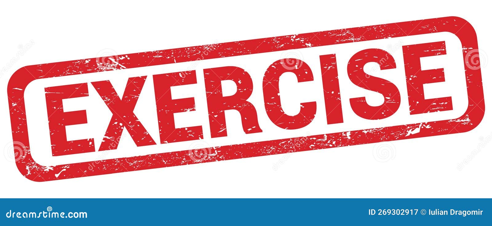 EXERCISE Text Written on Red Rectangle Stamp Stock Illustration ...