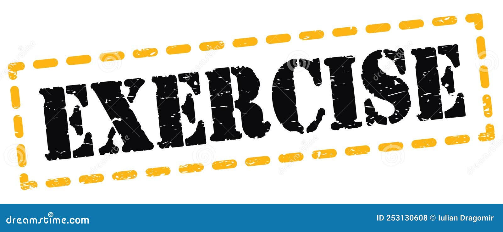 EXERCISE Text Written on Yellow-black Stamp Sign Stock Illustration ...