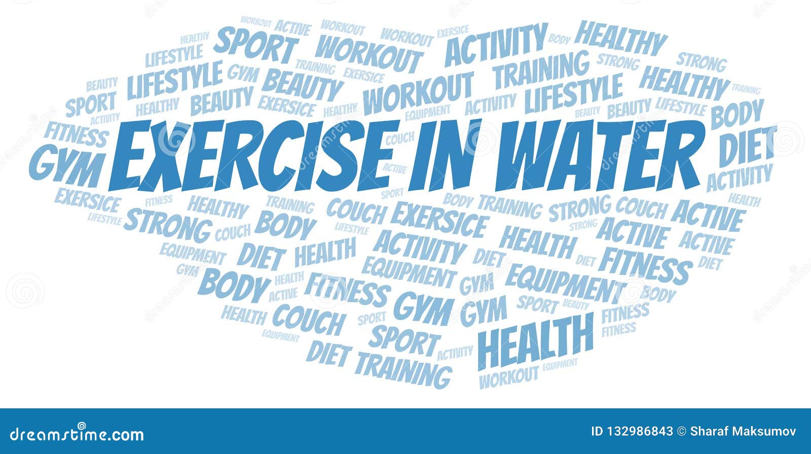 Exercise in Water Word Cloud Stock Illustration - Illustration of couch ...