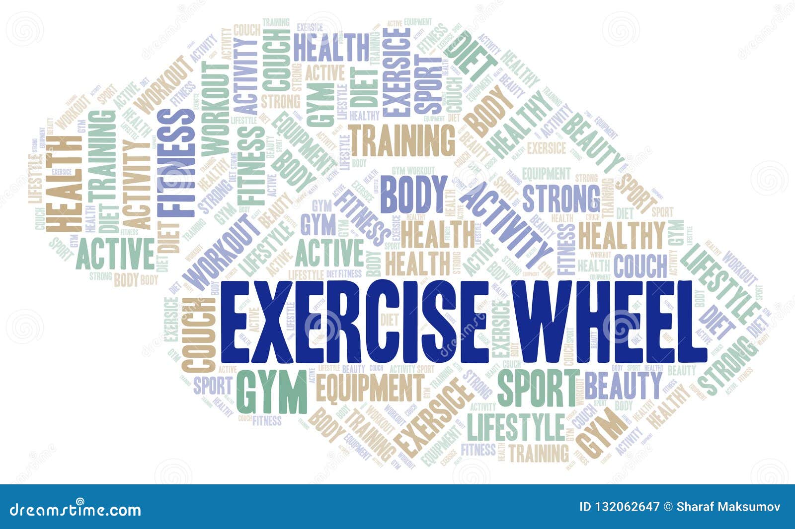 Exercise Wheel word cloud stock illustration. Illustration of text ...