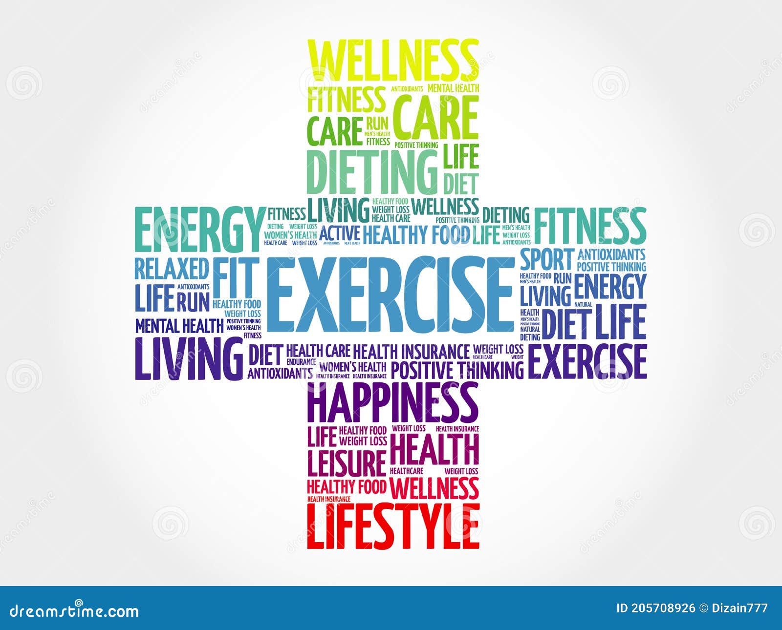 EXERCISE word cloud stock illustration. Illustration of calories ...