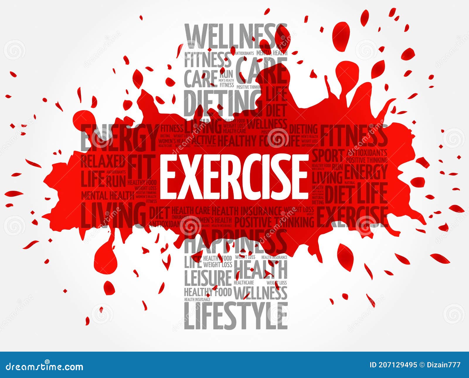 EXERCISE word cloud stock illustration. Illustration of feel - 207129495