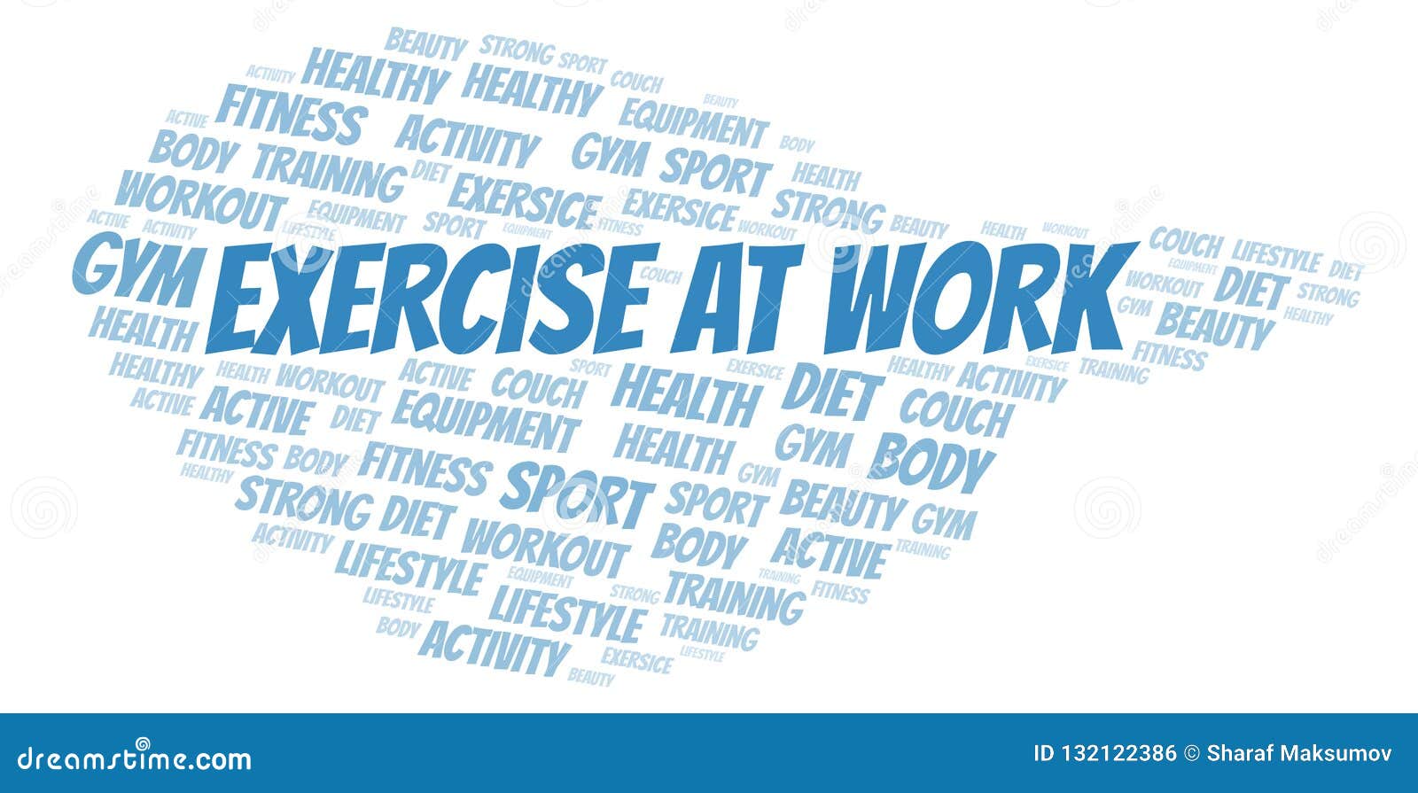 Exercise at Work Word Cloud Stock Illustration - Illustration of work ...