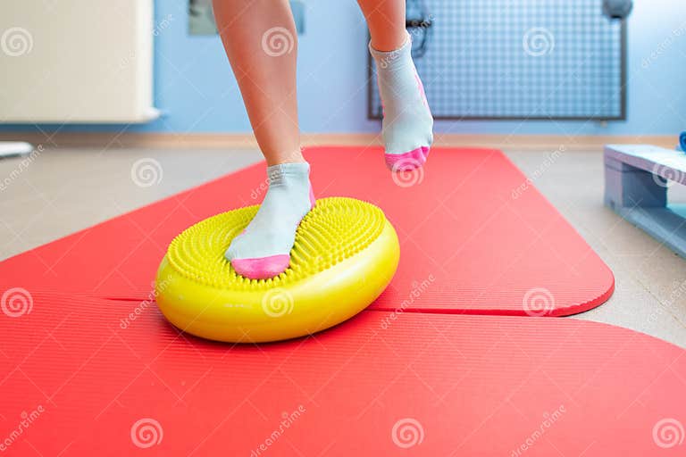 Exercises for Ankle Proprioception in a Physiotherapy Study Stock Photo ...