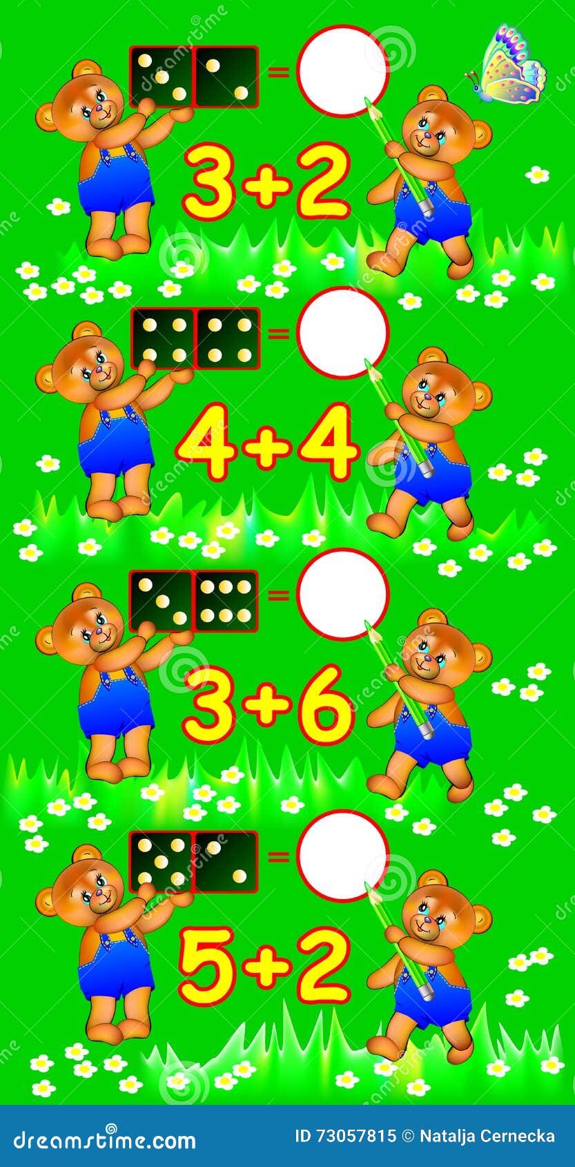 Exercises For Children - Need To Solve Examples And To Write The ...