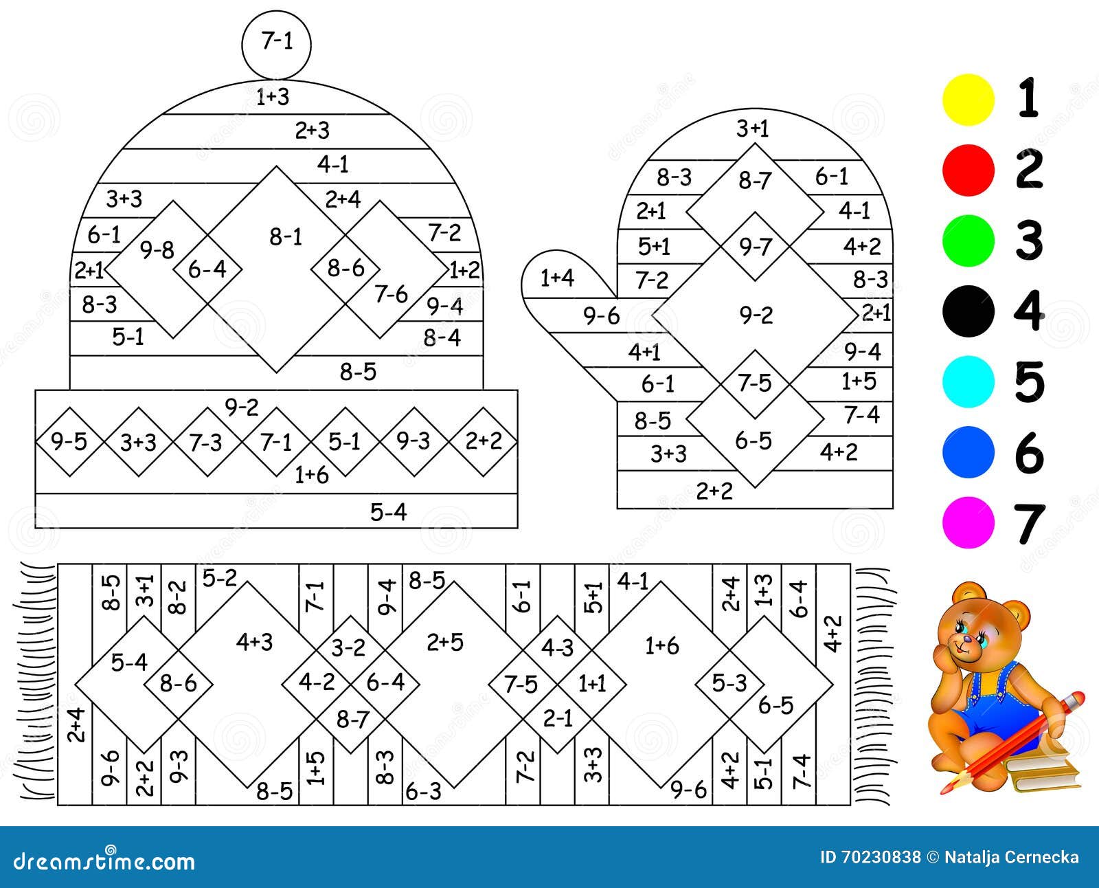 Exercises for Children - Needs To Paint Image in Relevant Color. Stock ...
