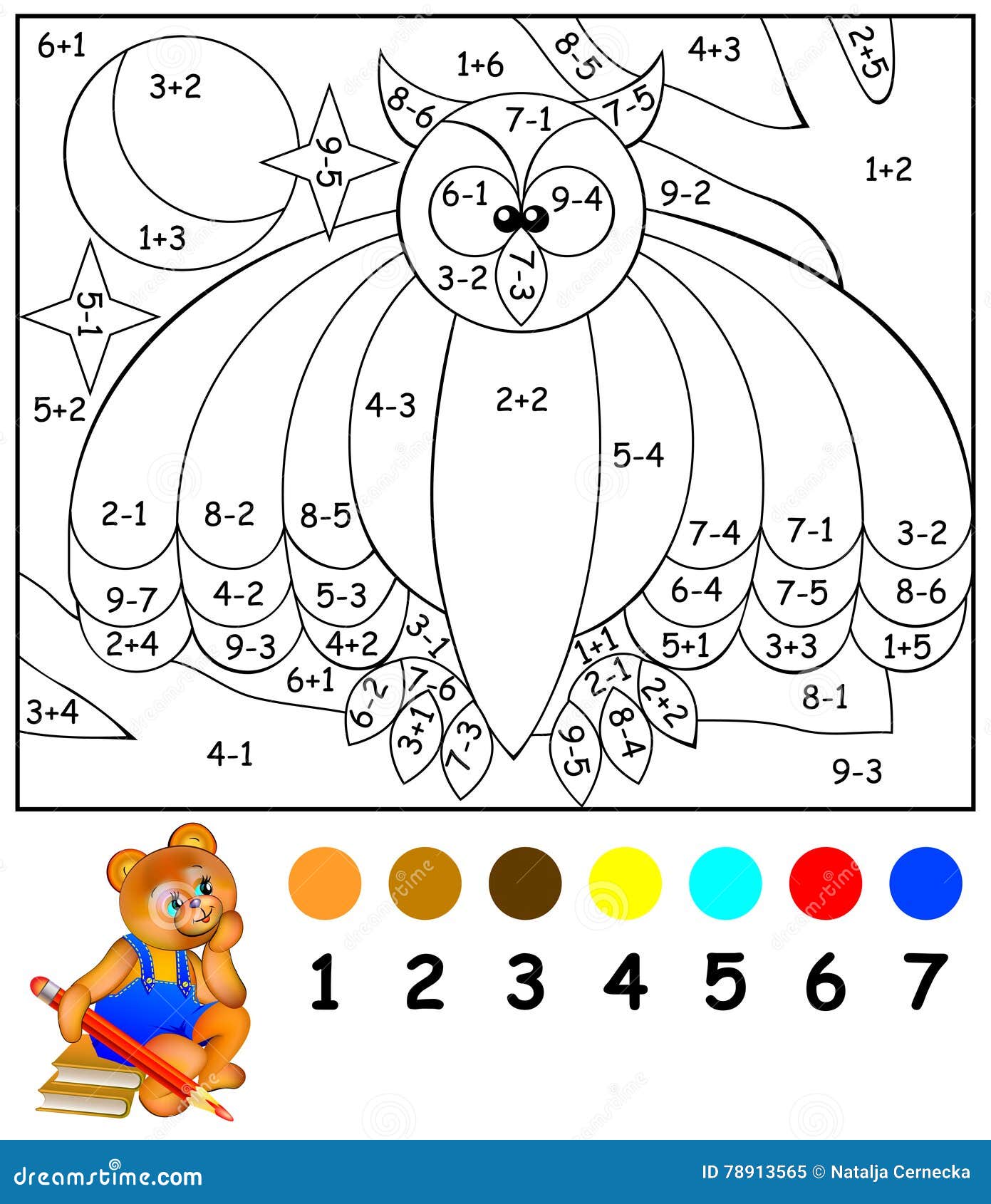 Exercises for Children - Needs To Paint Image in Relevant Colors. Stock ...