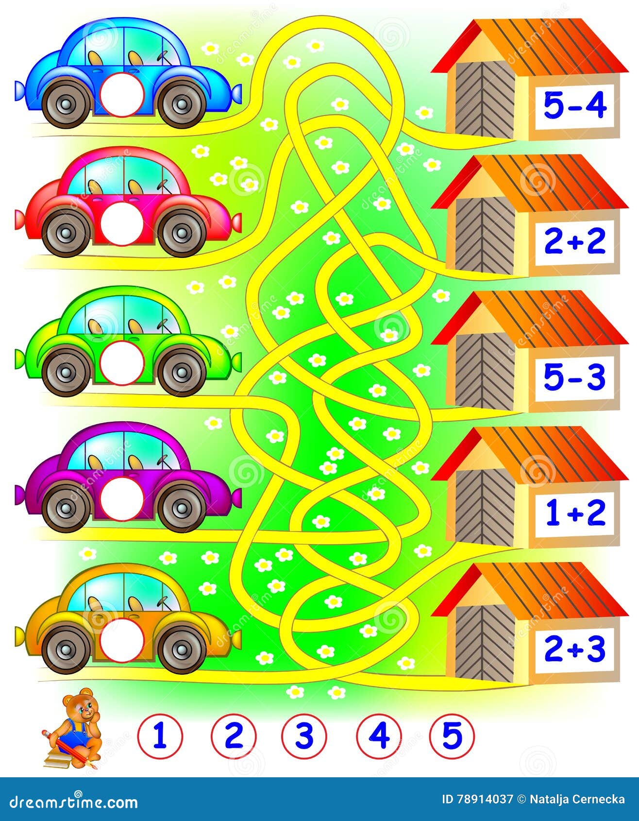 Exercises for Children Who Needs To Find the Garage for Each Car and To ... Exercises for Children Who Needs To Find the Garage for Each Car and To ...