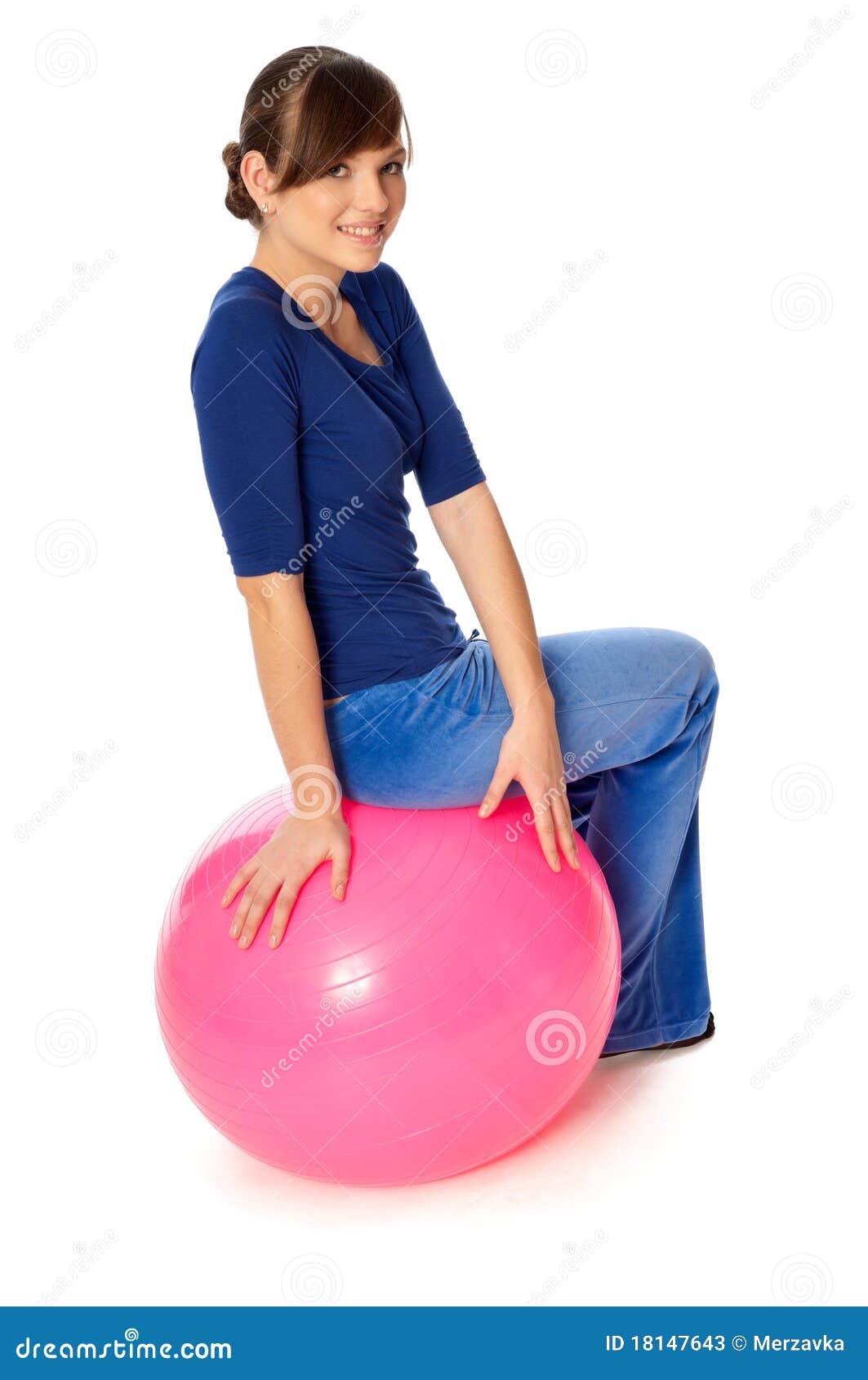 Exercises on a Gymnastic Ball Stock Image - Image of instructor, health ...