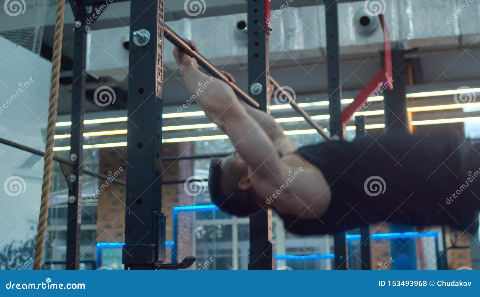Exercises on the Horizontal Bar Stock Footage - Video of motivational ...