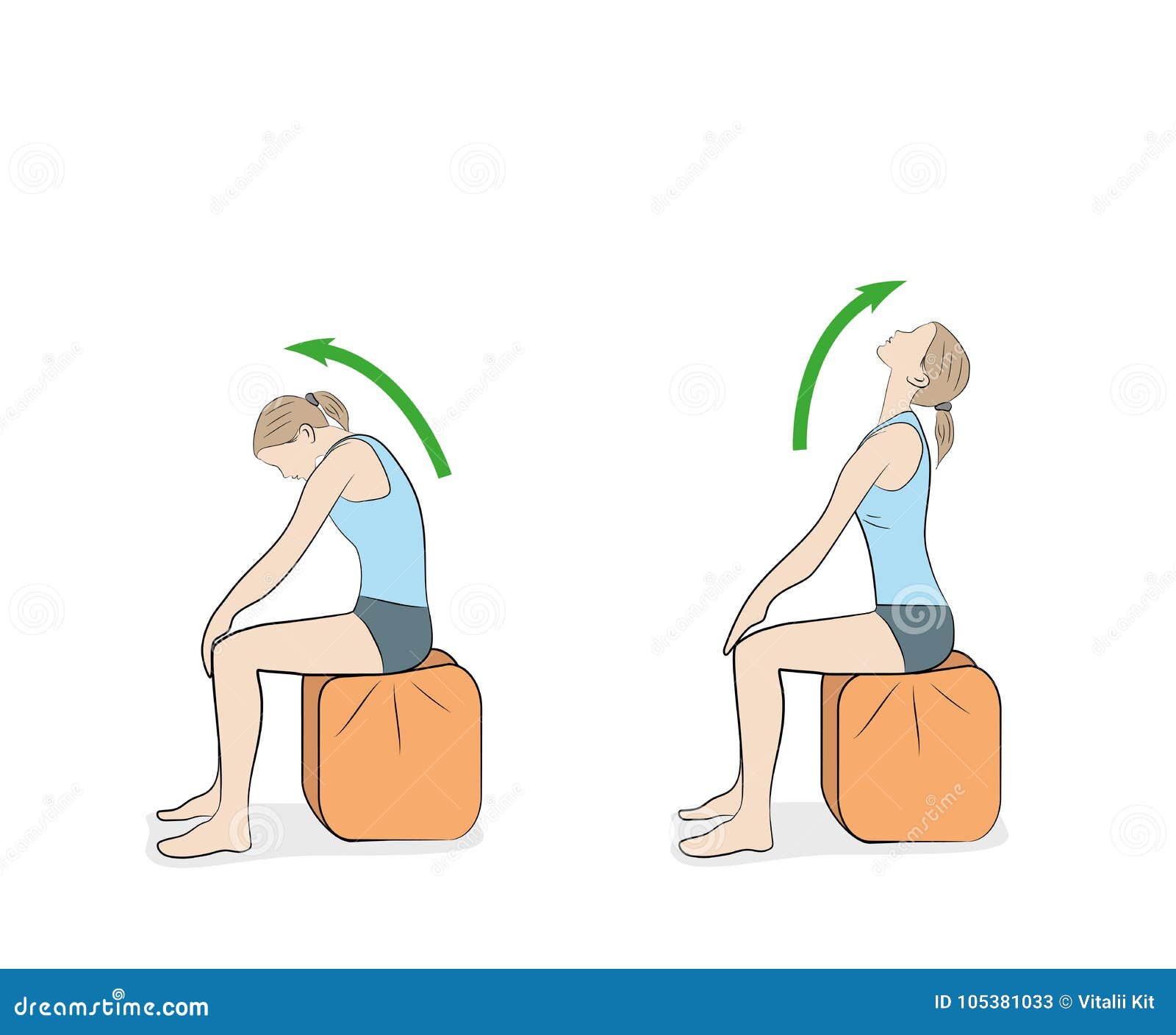 Exercises for the Neck and Head. Vector Illustration Stock Vector ...