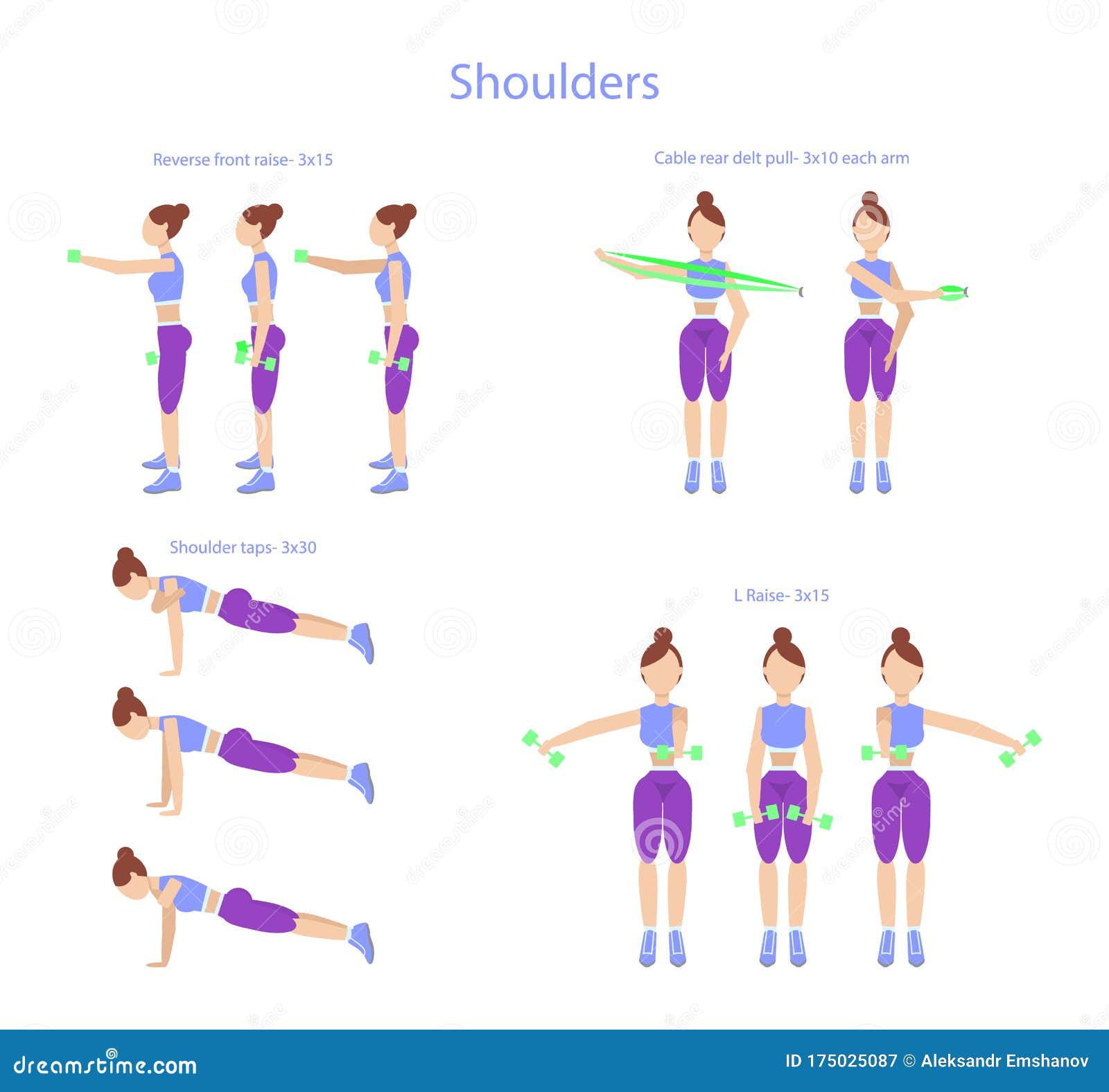 Exercises on the shoulders stock vector. Illustration of person - 175025087