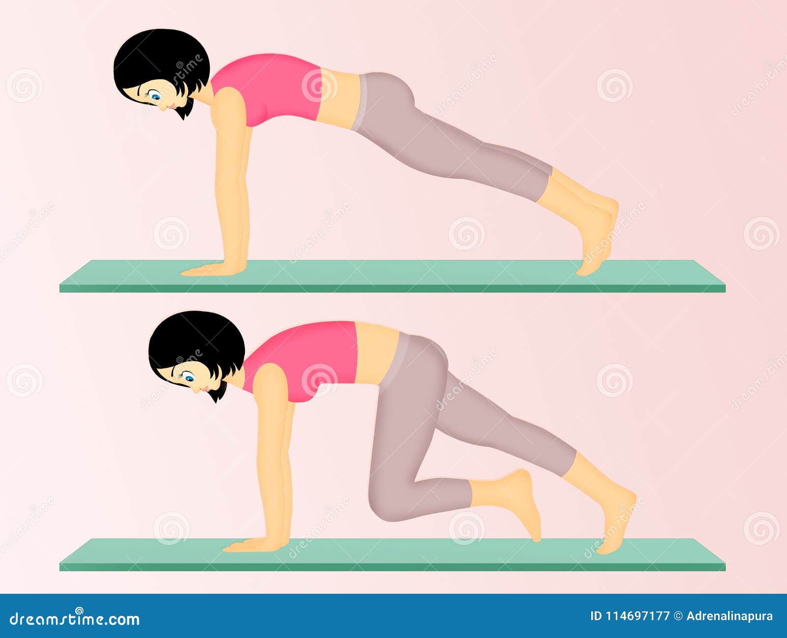 Exercises to stay fit stock illustration. Illustration of healthy ...