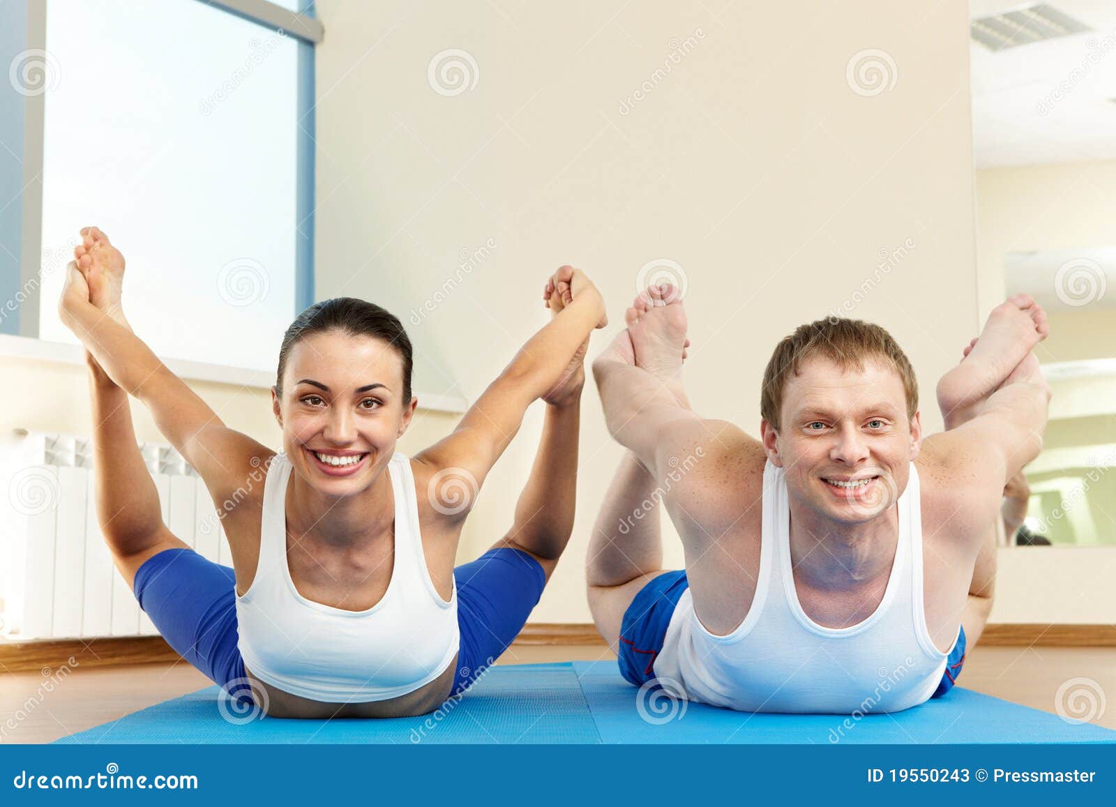 Exercising stock image. Image of gymnasium, female, blue - 19550243