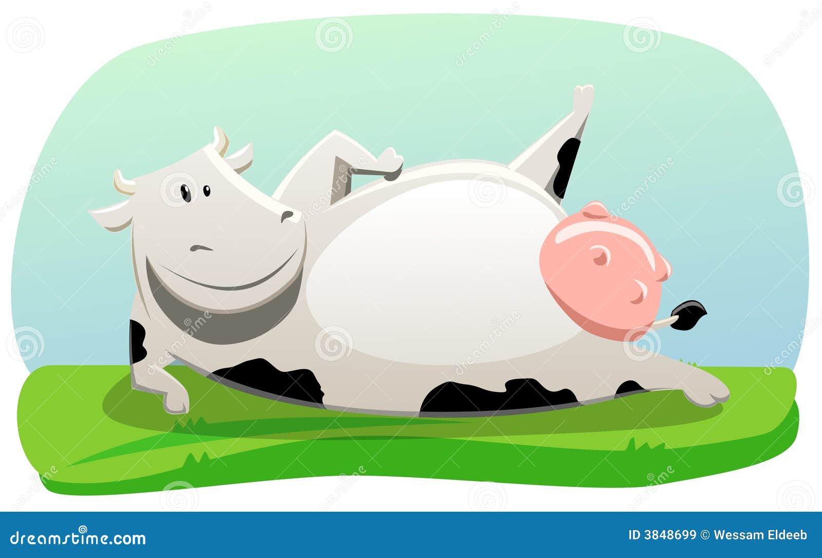 Exercising Cow stock illustration. Illustration of caricature - 3848699