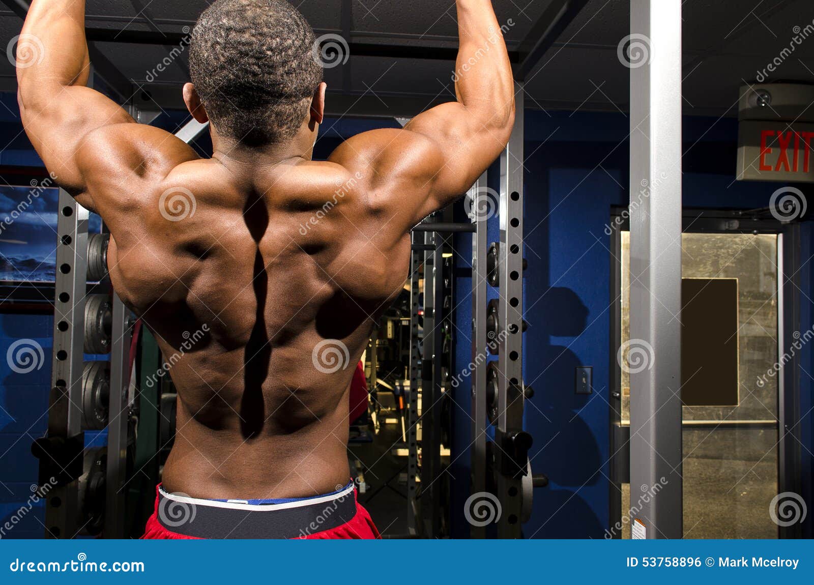Exercising in Dramatic Light Stock Photo - Image of fitness, defined ...