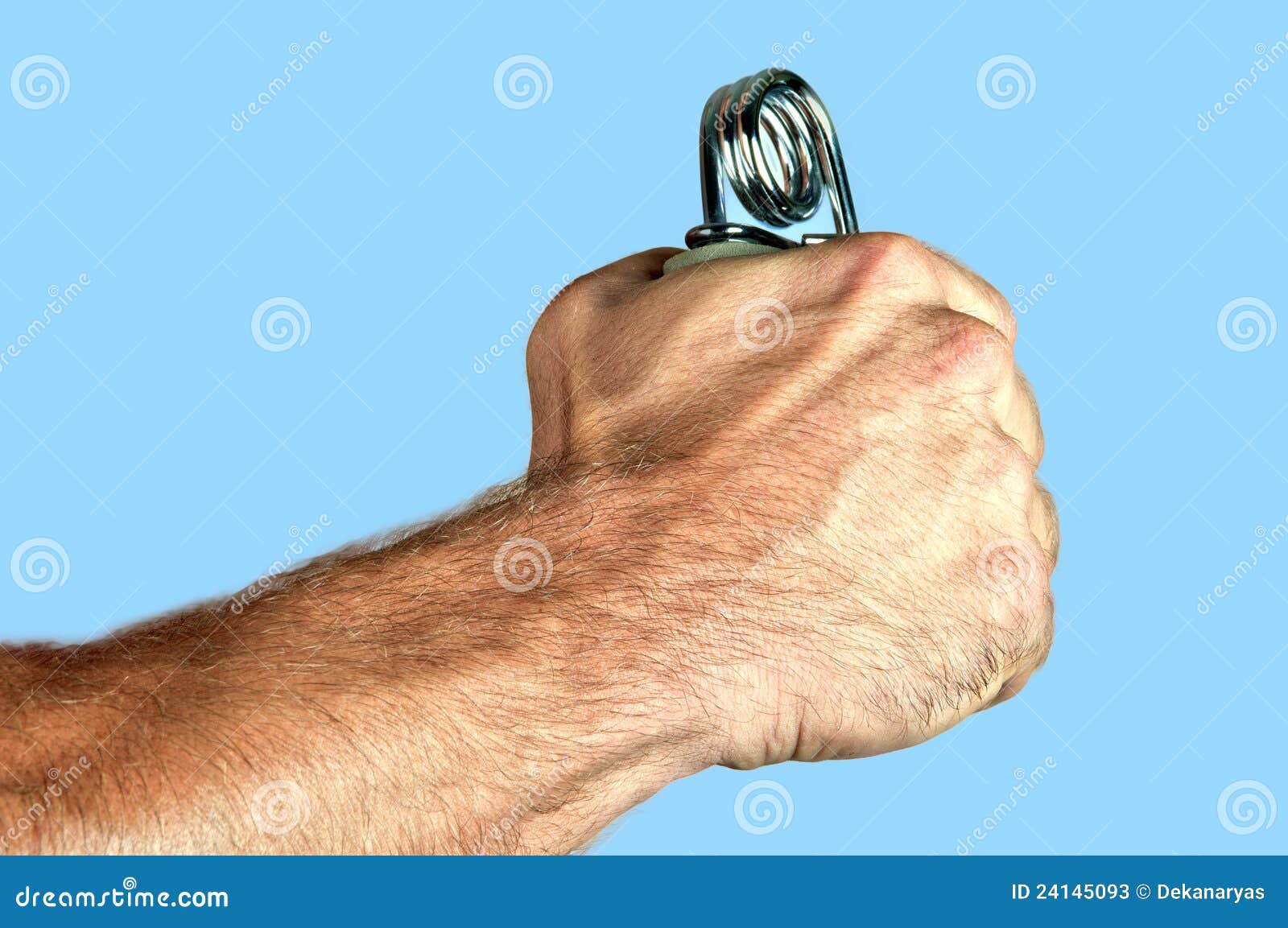 Exercising with a Hand Gripper. Stock Image - Image of fitness ...