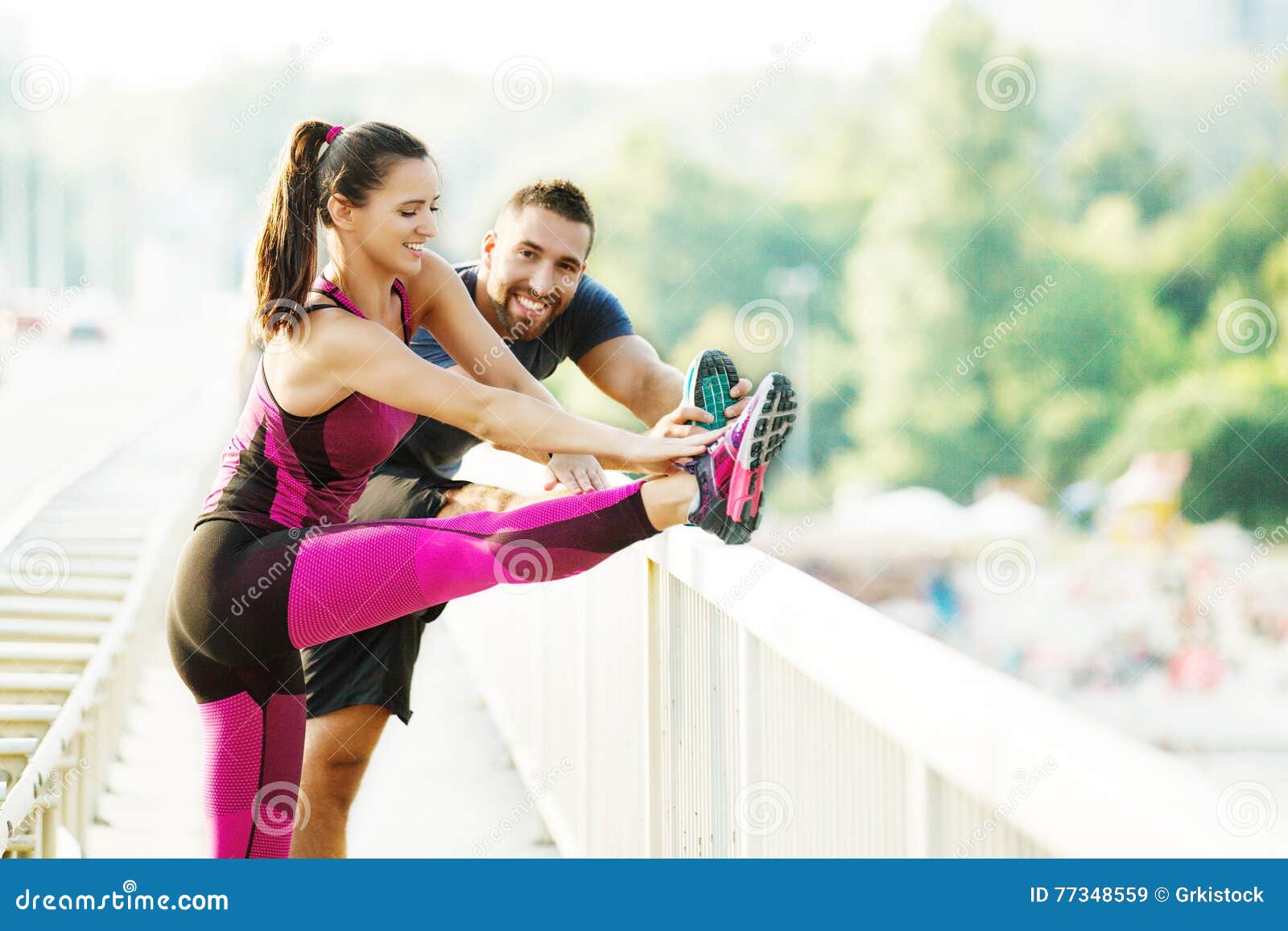 Exercising outdoors stock image. Image of morning, stretching - 77348559
