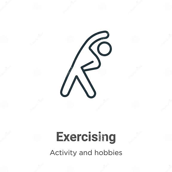 Exercising Outline Vector Icon. Thin Line Black Exercising Icon, Flat ...