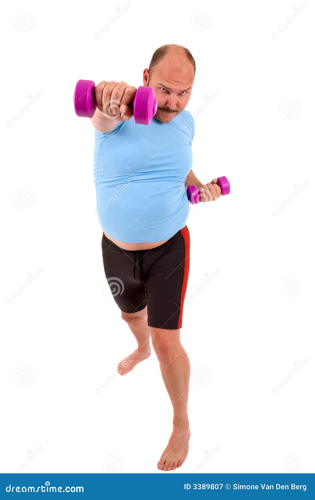 Exercising overweight man stock image. Image of obese - 3389807