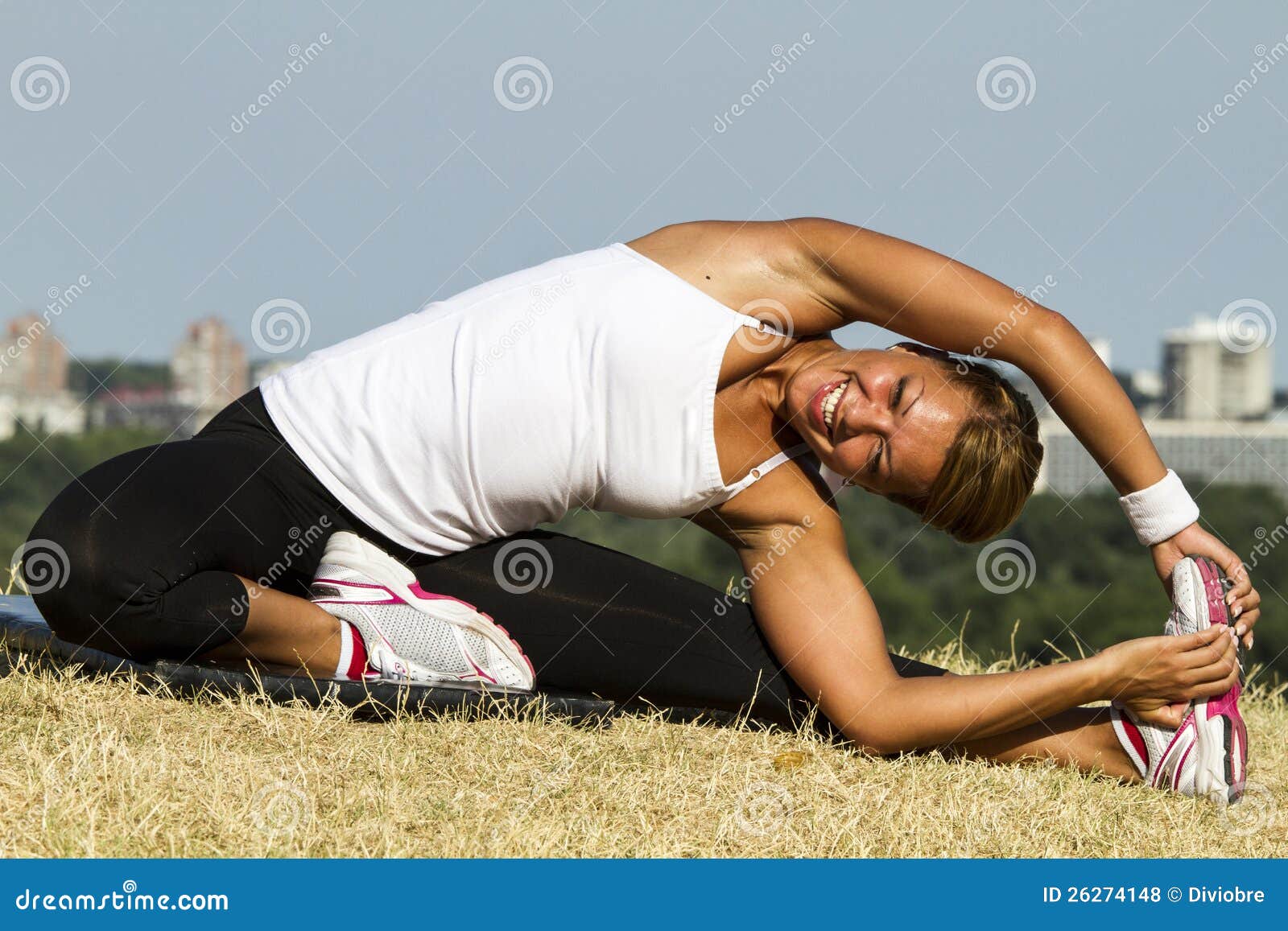 Exercising and smiling stock photo. Image of female, people - 26274148