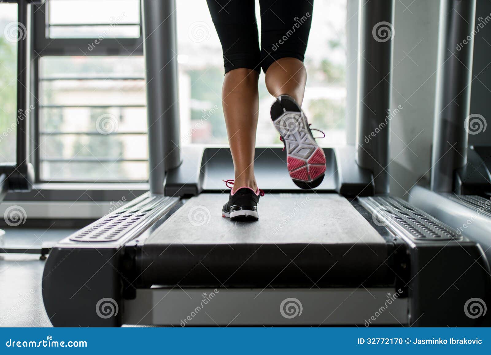 Exercising on a treadmill stock photo. Image of lifestyles - 32772170