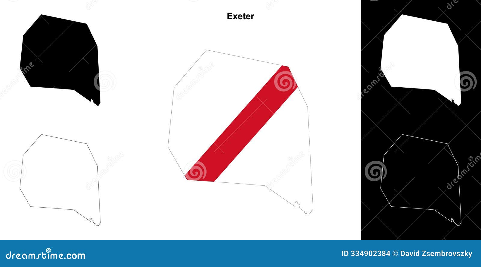 Exeter Outline Map Cartoon Vector | CartoonDealer.com #357486497