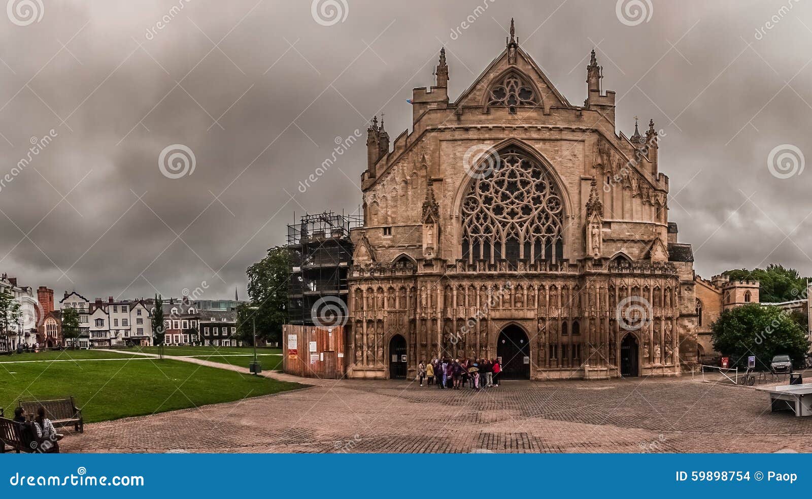 Exeter Cathedral panorama editorial stock image. Image of heritage ...