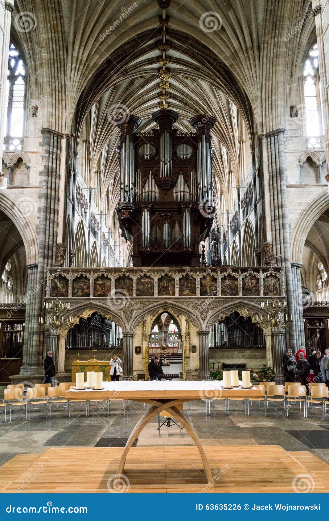 Exeter Cathedral - Small Altar with Organs Editorial Photo - Image of ...