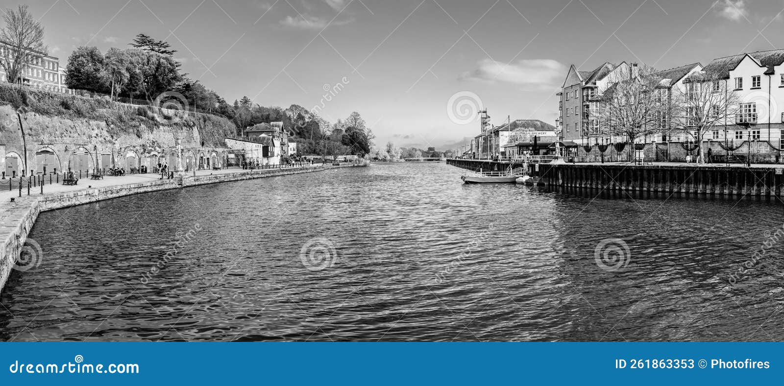 Quayside on River Exe in Exeter, Devon, England, UK Stock Image - Image ...