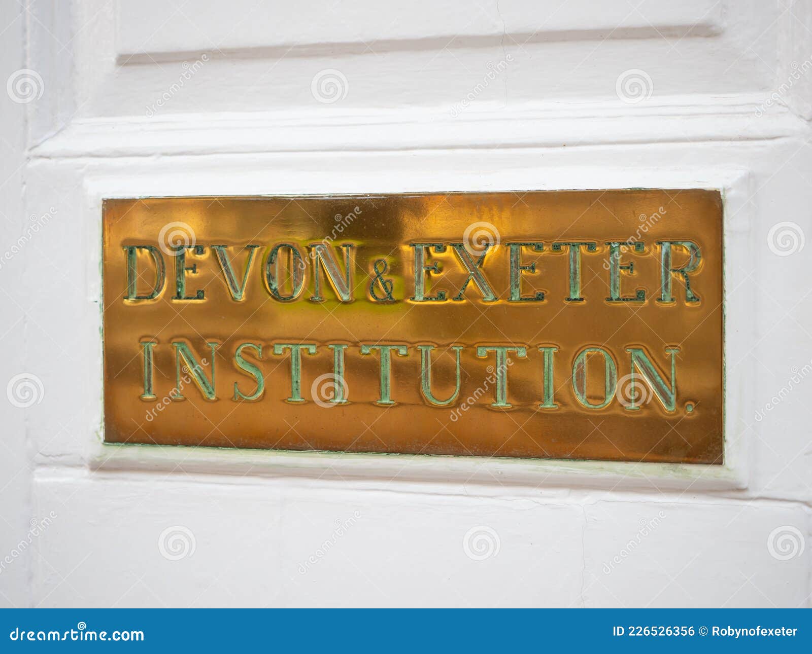 EXETER, DEVON, UK - August 6 2021: Devon and Exeter Institution Brass ...