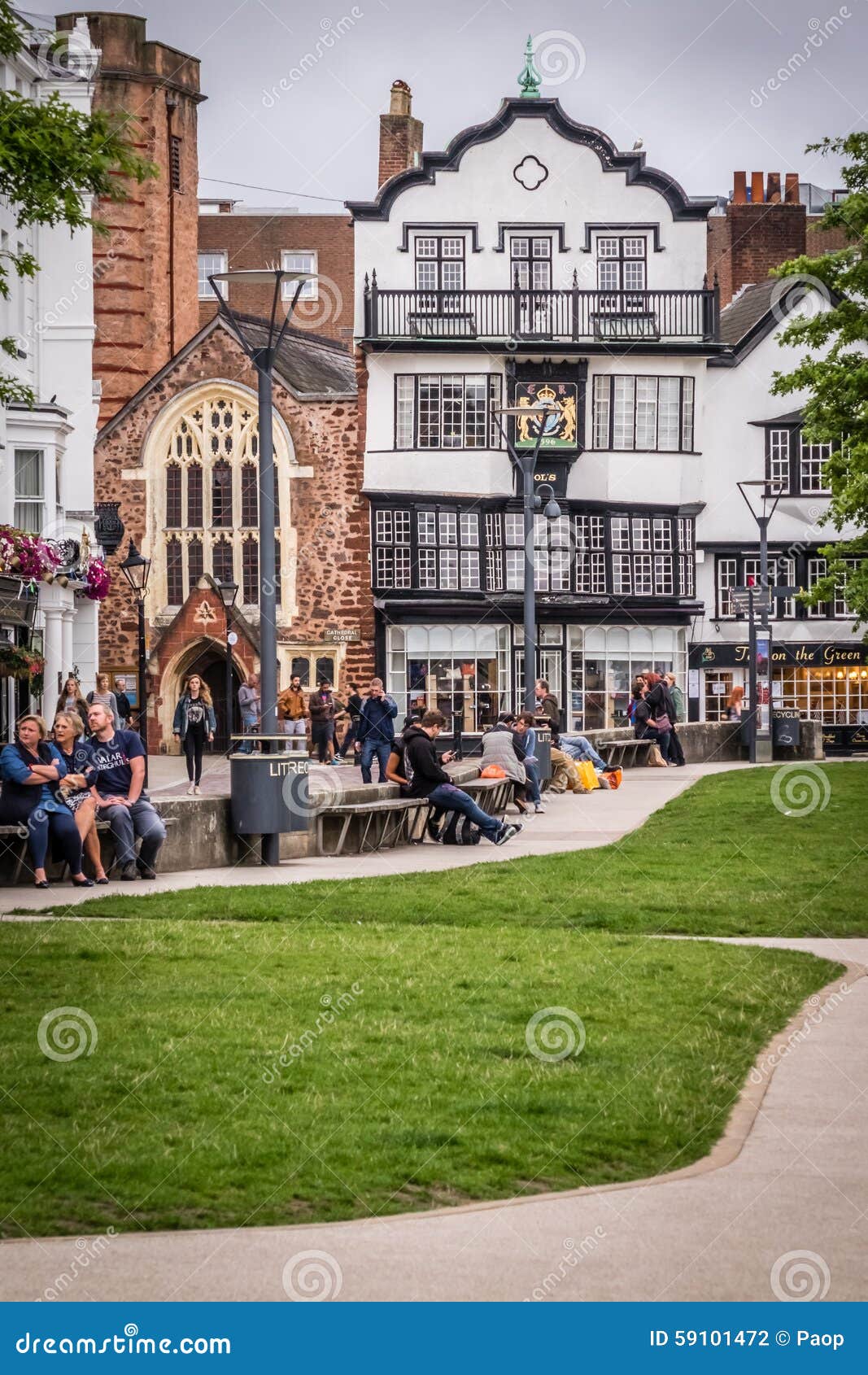 Exeter old town editorial photography. Image of built - 59101472
