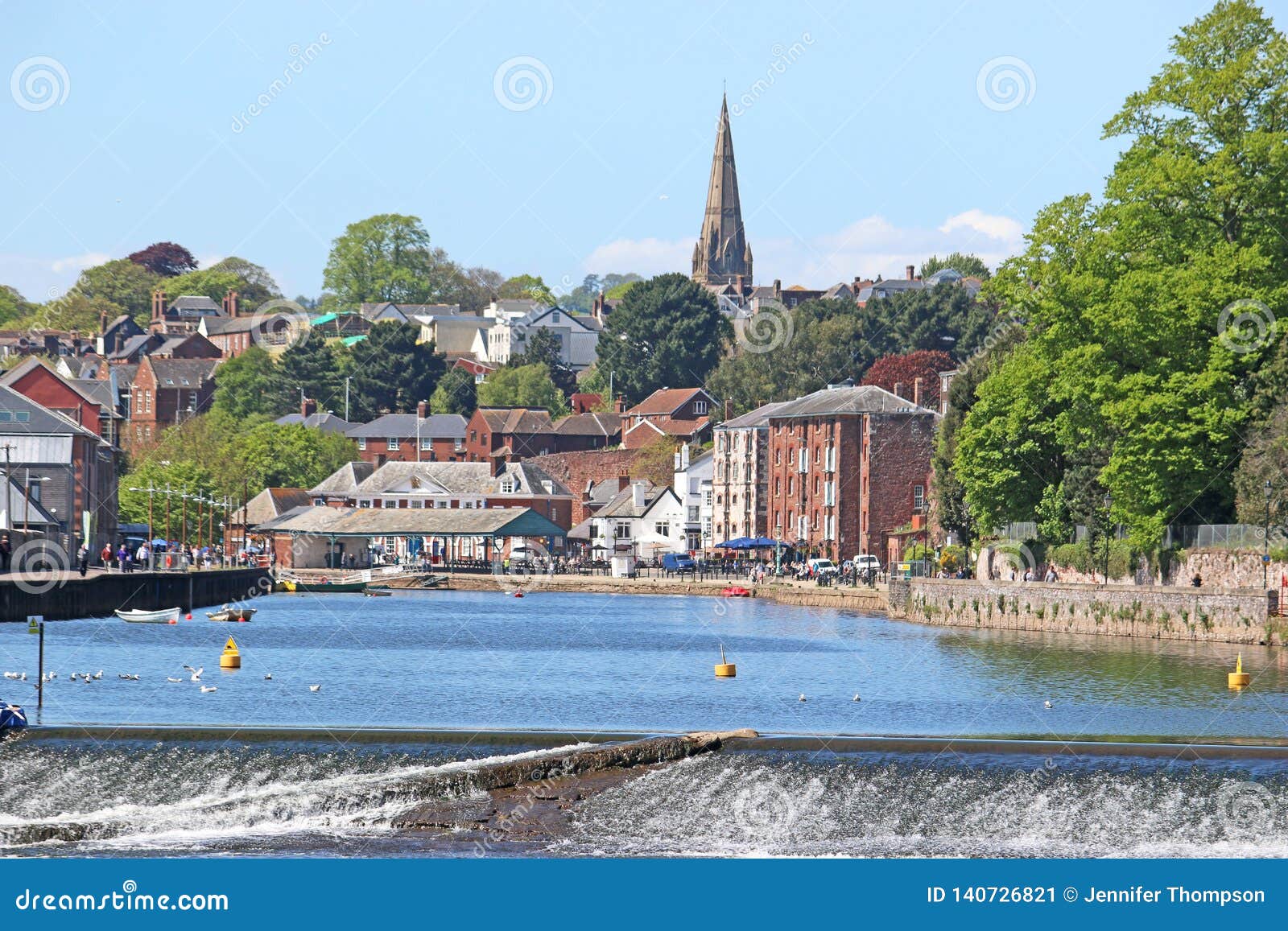 Exeter by the River Exe stock image. Image of saint - 140726821