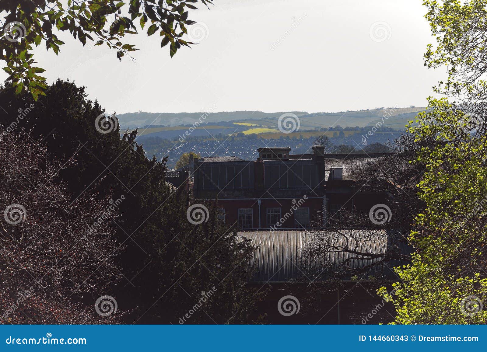 Exeter Views from the Castle Stock Image - Image of countryside, bushes ...