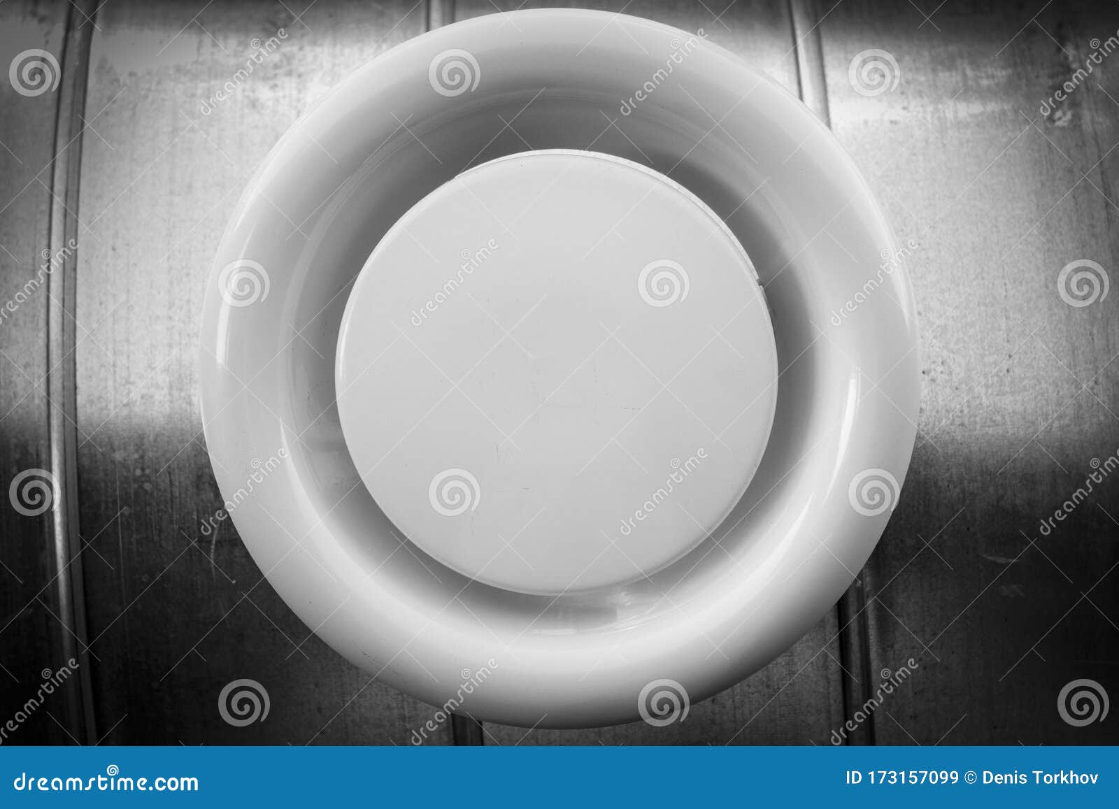 Exhaust Diffuser and Duct in a Close-up Ventilation System. Front and ...