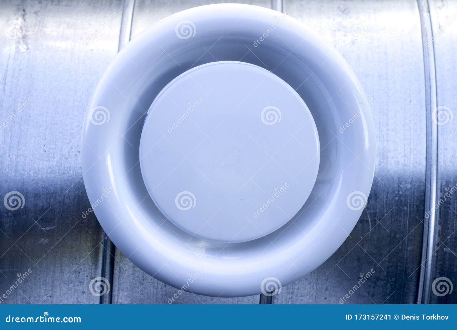 Exhaust Diffuser and Duct in a Close-up Ventilation System. Front and ...