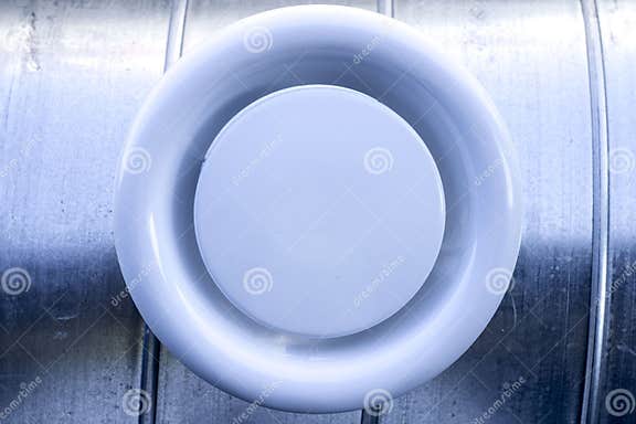 Exhaust Diffuser and Duct in a Close-up Ventilation System. Front and ...