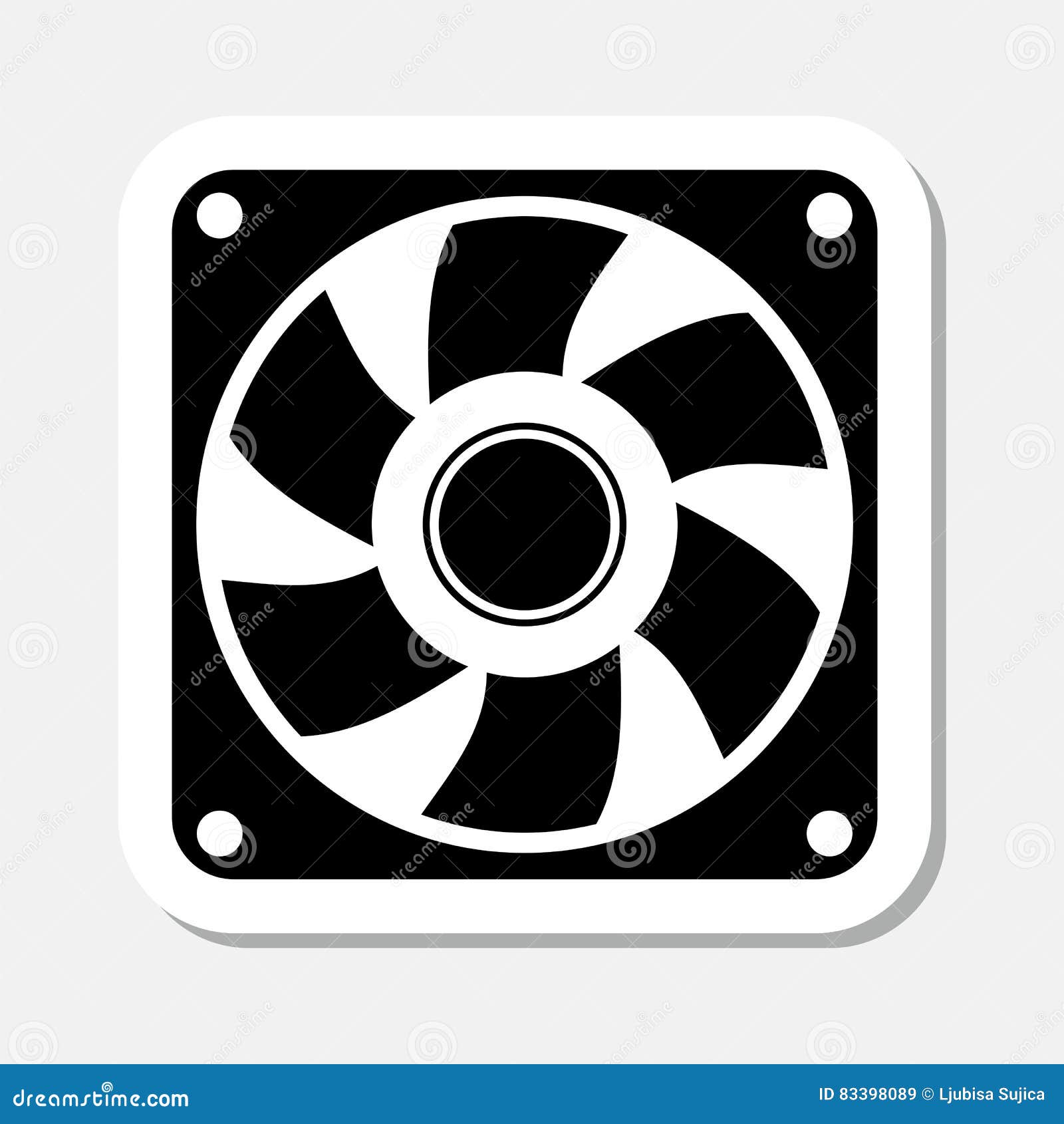Exhaust fan icon stock vector. Illustration of gray, silhouette - 83398089