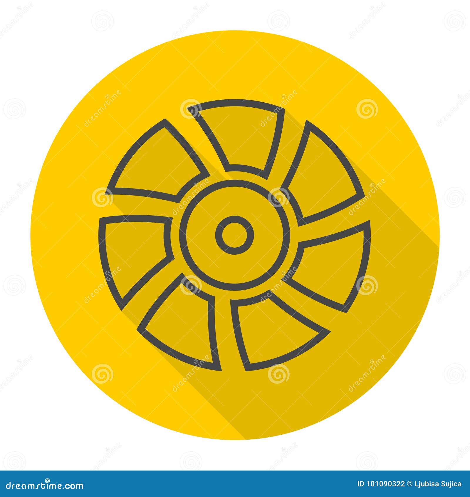 Exhaust Fan Vector Icon with Long Shadow Stock Vector - Illustration of ...