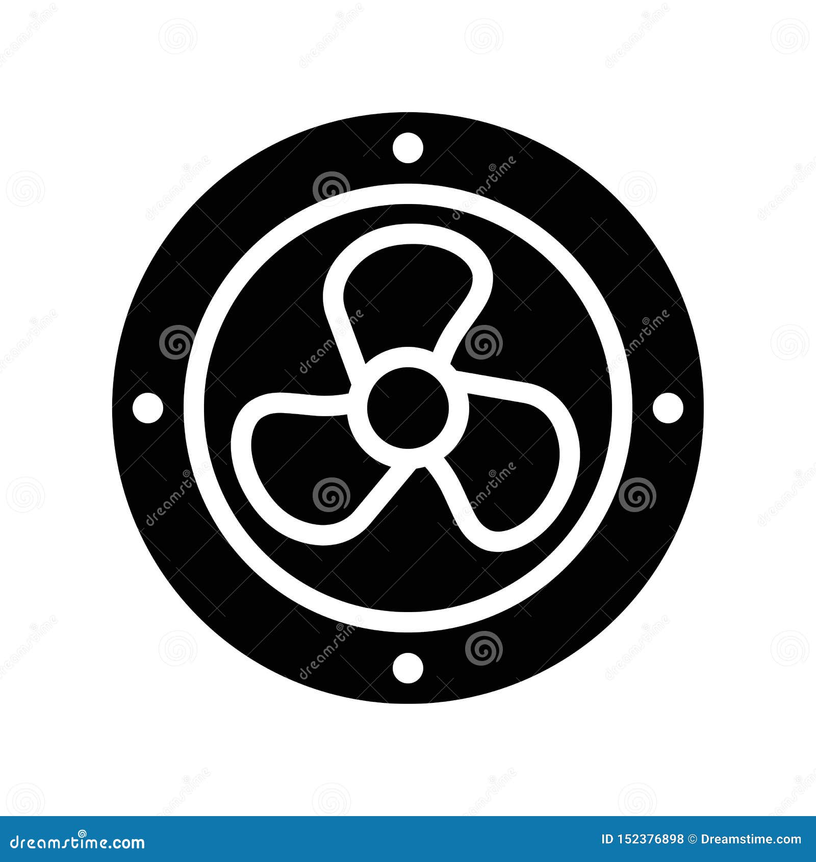 Exhaust Fan Vector Illustration, Isolated Solid Style Icon Stock Vector ...