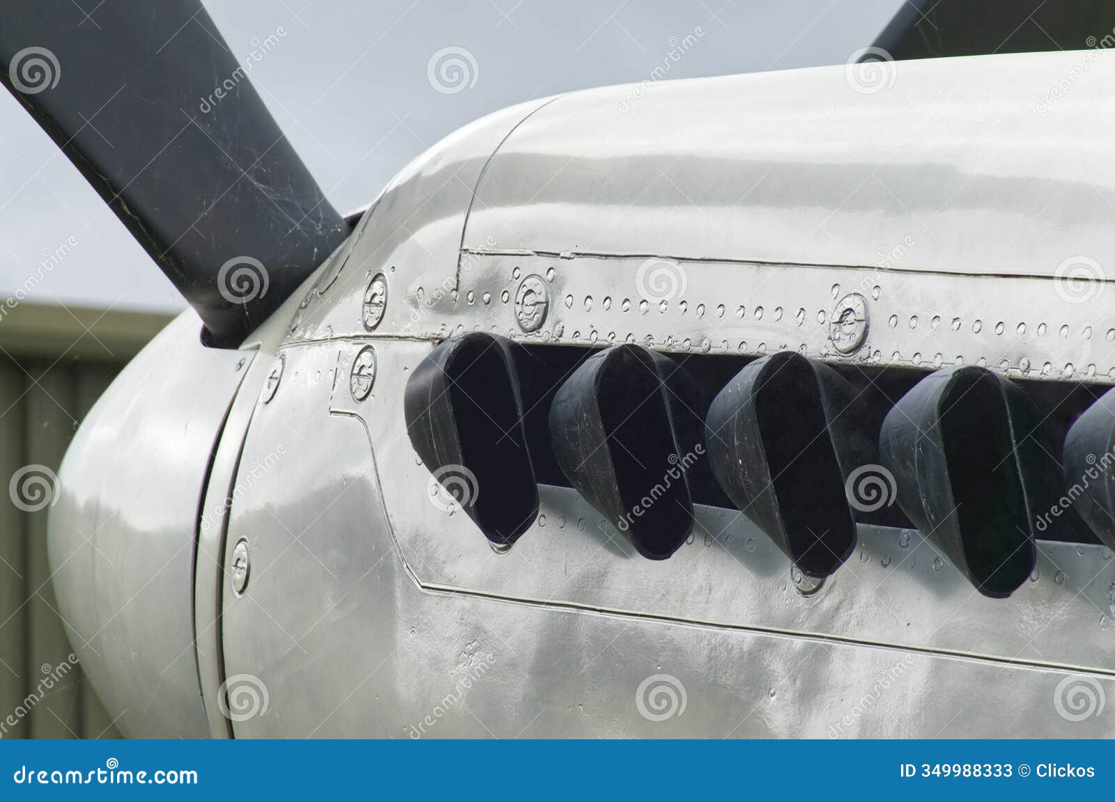 Exhaust Outlets on Spitfire Aircraft Stock Image - Image of plane ...