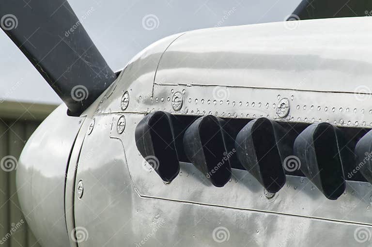 Exhaust Outlets on Spitfire Aircraft Stock Image - Image of plane ...