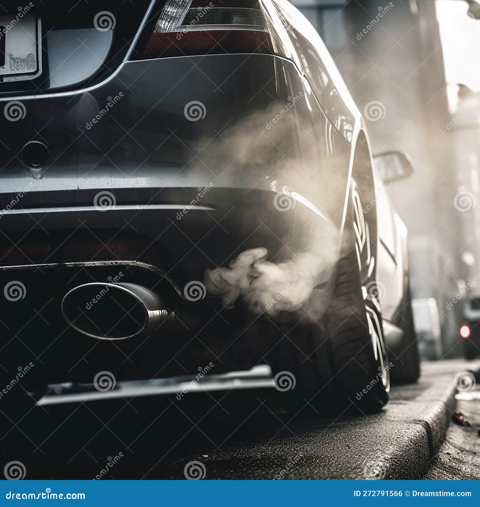 The Exhaust Pipe of the Automobile that Emits Carbon Dioxide As a ...