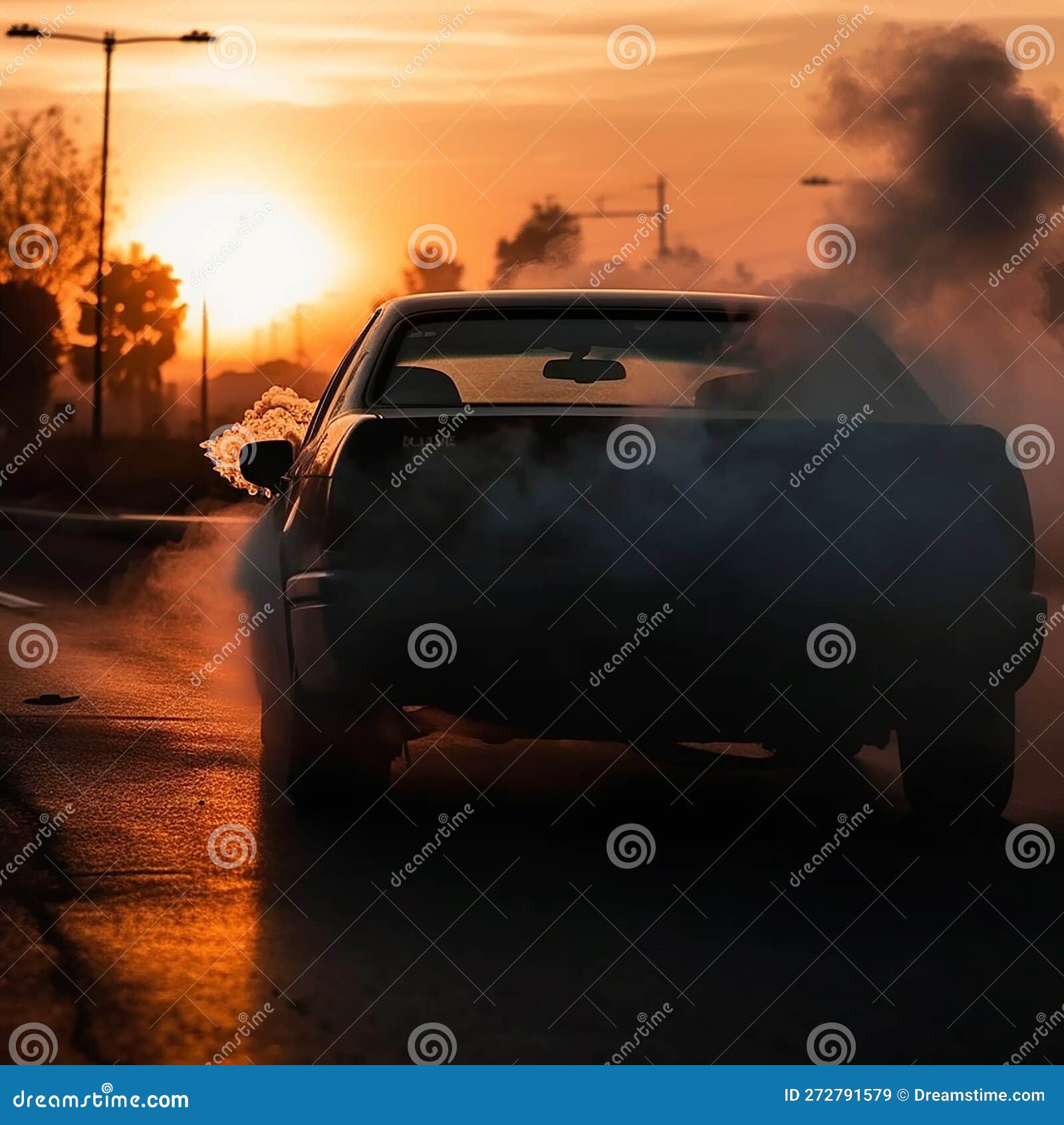 The Exhaust Pipe of the Automobile that Emits Carbon Dioxide As a ...