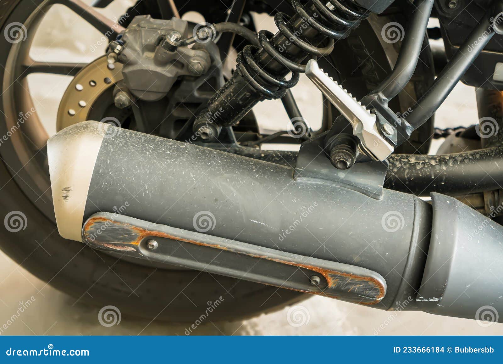 Exhaust pipe of big bike stock photo. Image of sport - 233666184